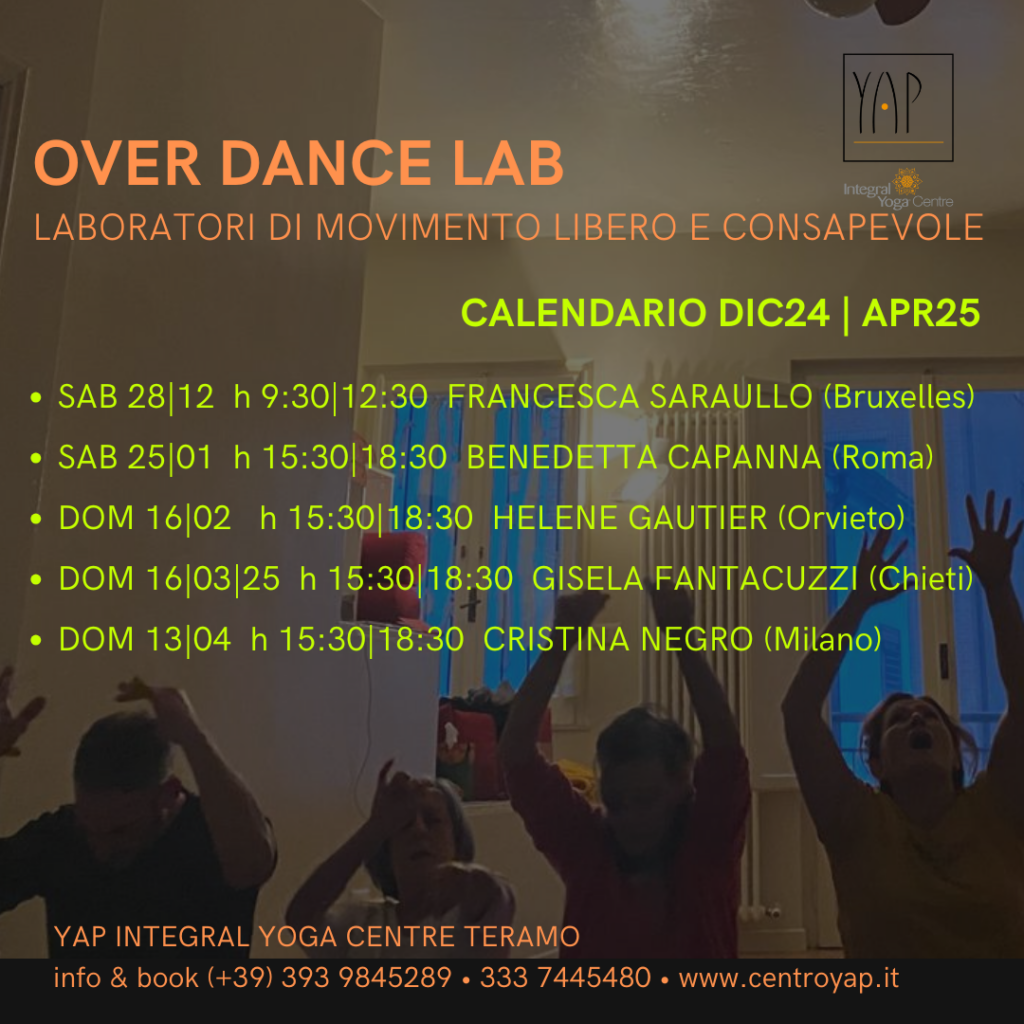 OVER DANCE LAB • CALENDARIO DICEMBRE 2024 | APRILE 2025 – YAP Integral ...